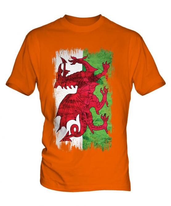 Wales Grunge Flag Mens T-Shirt
